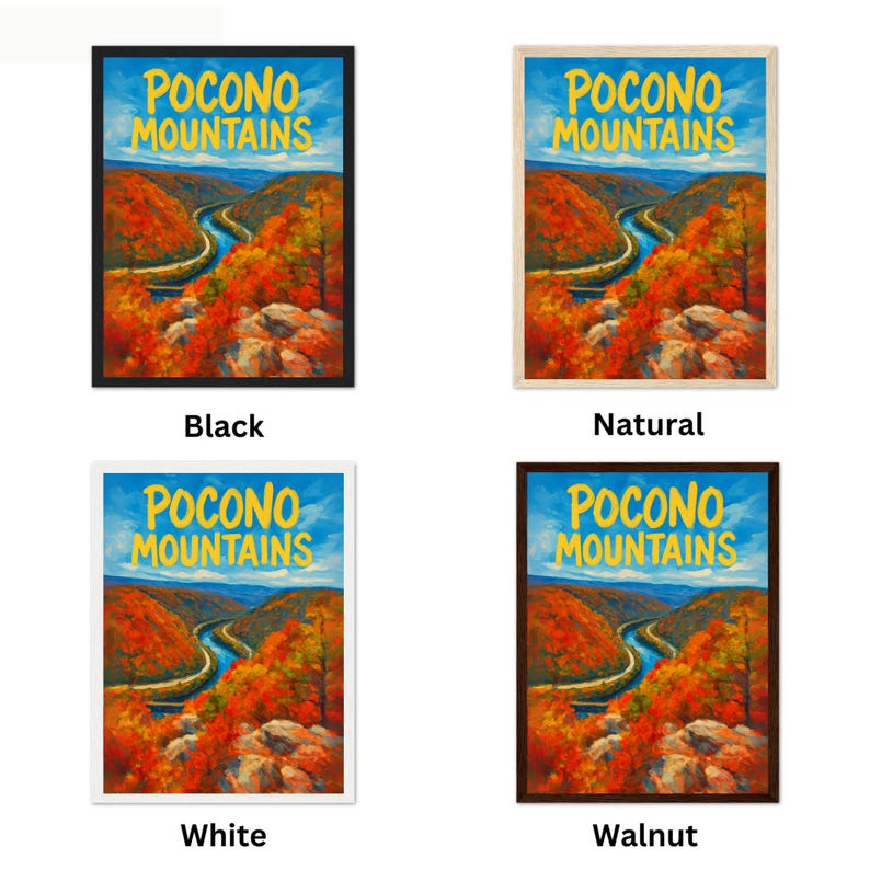 Pocono Mountains Poster – Autumn River Valley Landscape Wall Art ...