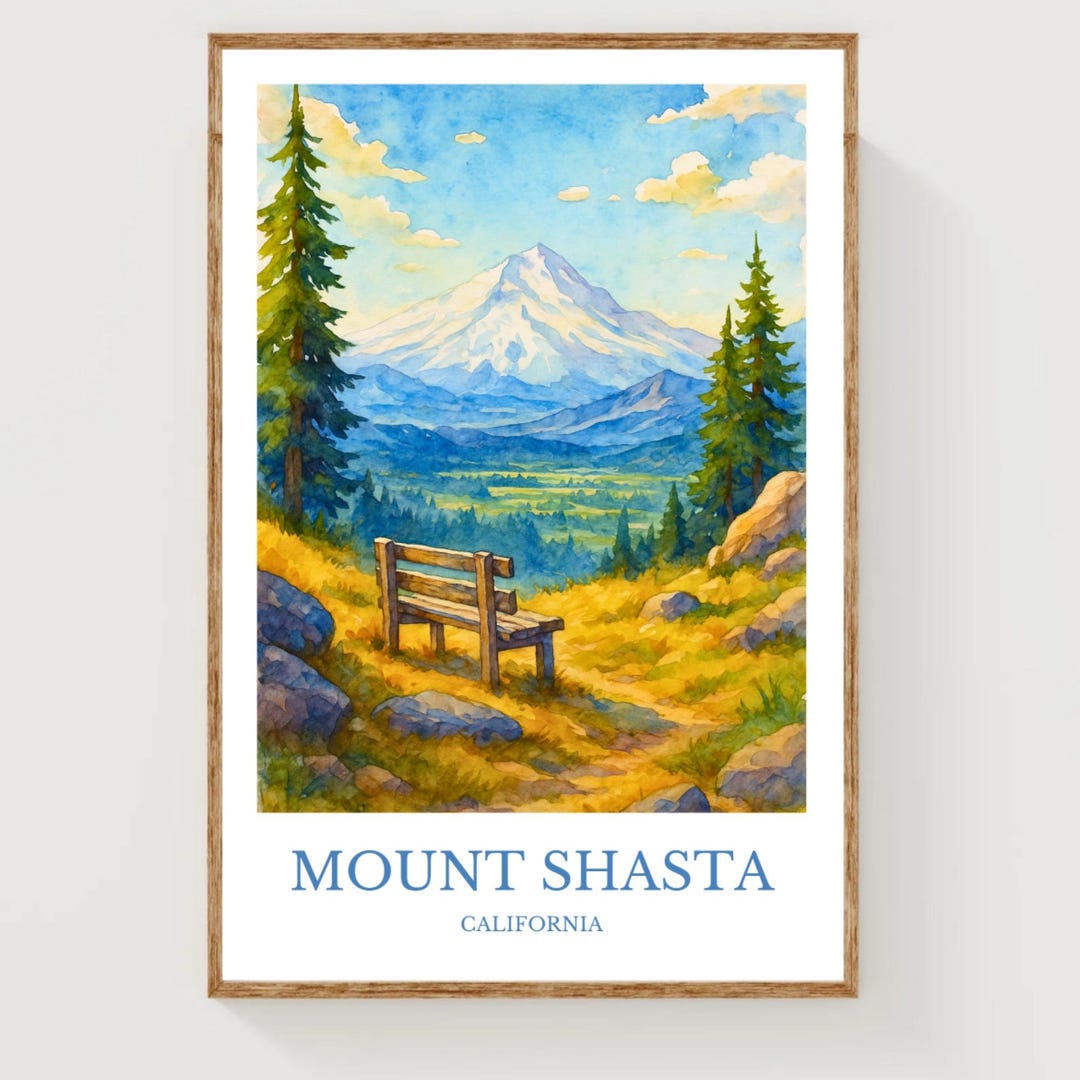 Mount Shasta Poster - Etsy