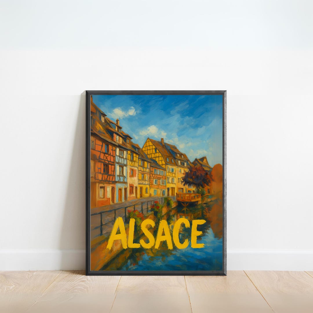 Alsace Poster – Charming French Village Art Print | Colorful Travel ...