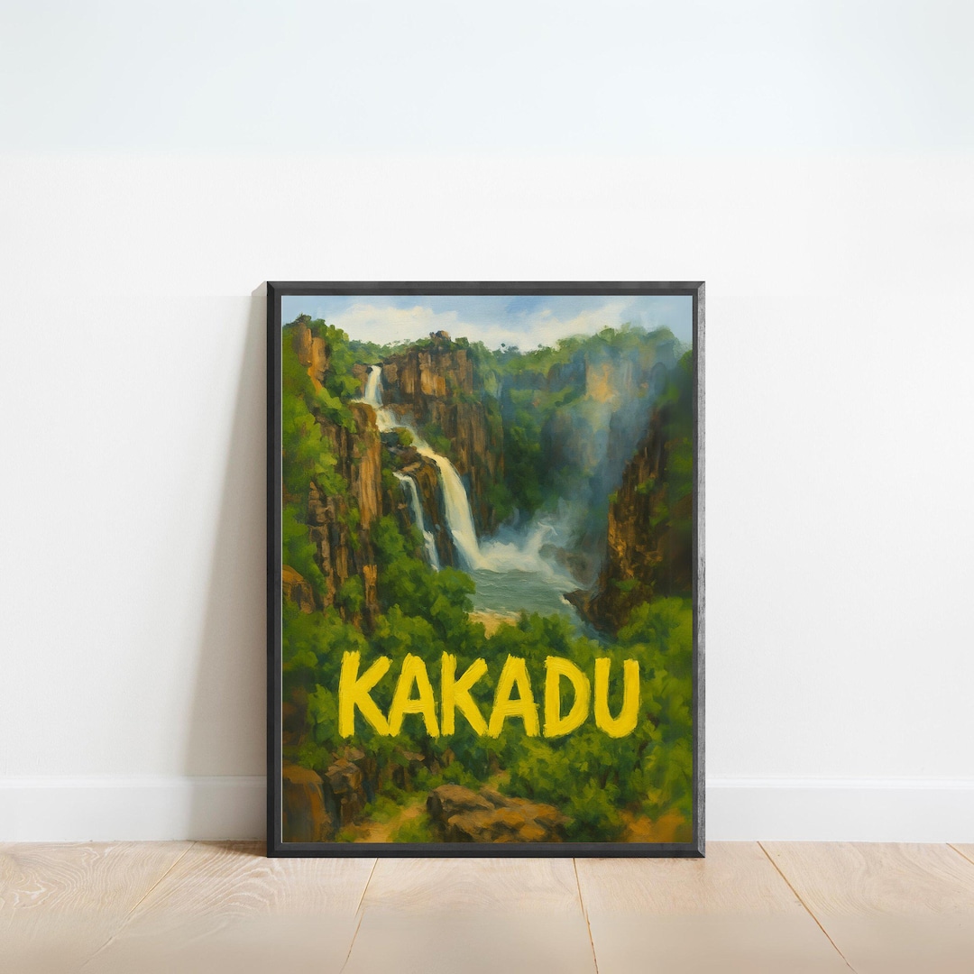 Kakadu Poster – Twin Waterfalls Landscape Print, Australian National ...