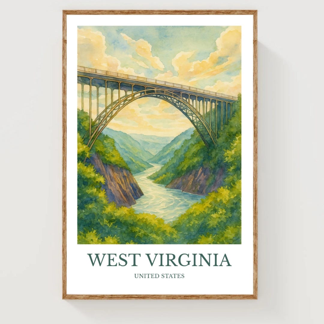 West Virginia Poster - Etsy