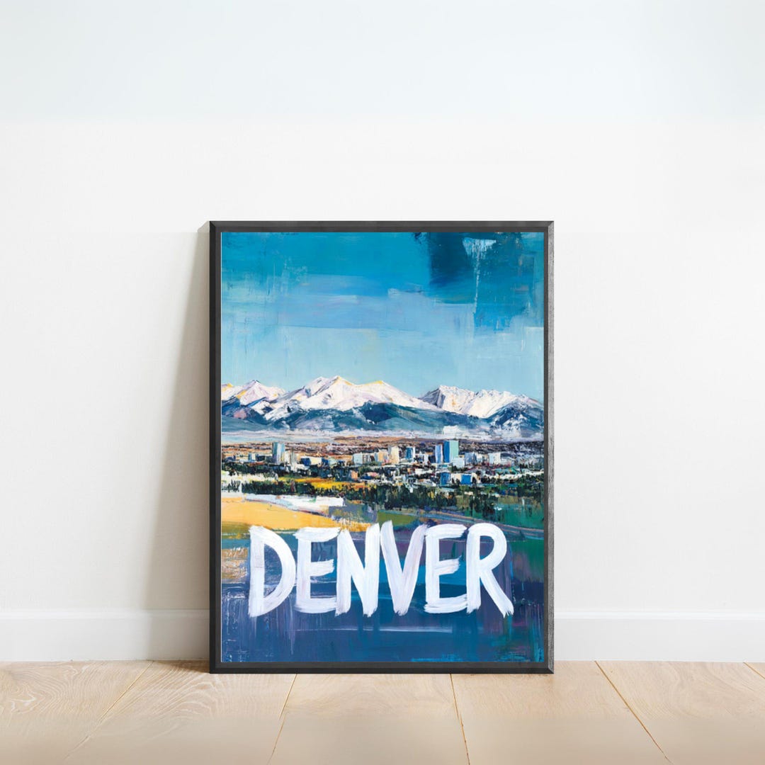 Denver Poster - Abstract Travel Art Print, Modern Wall Decor, Bold ...