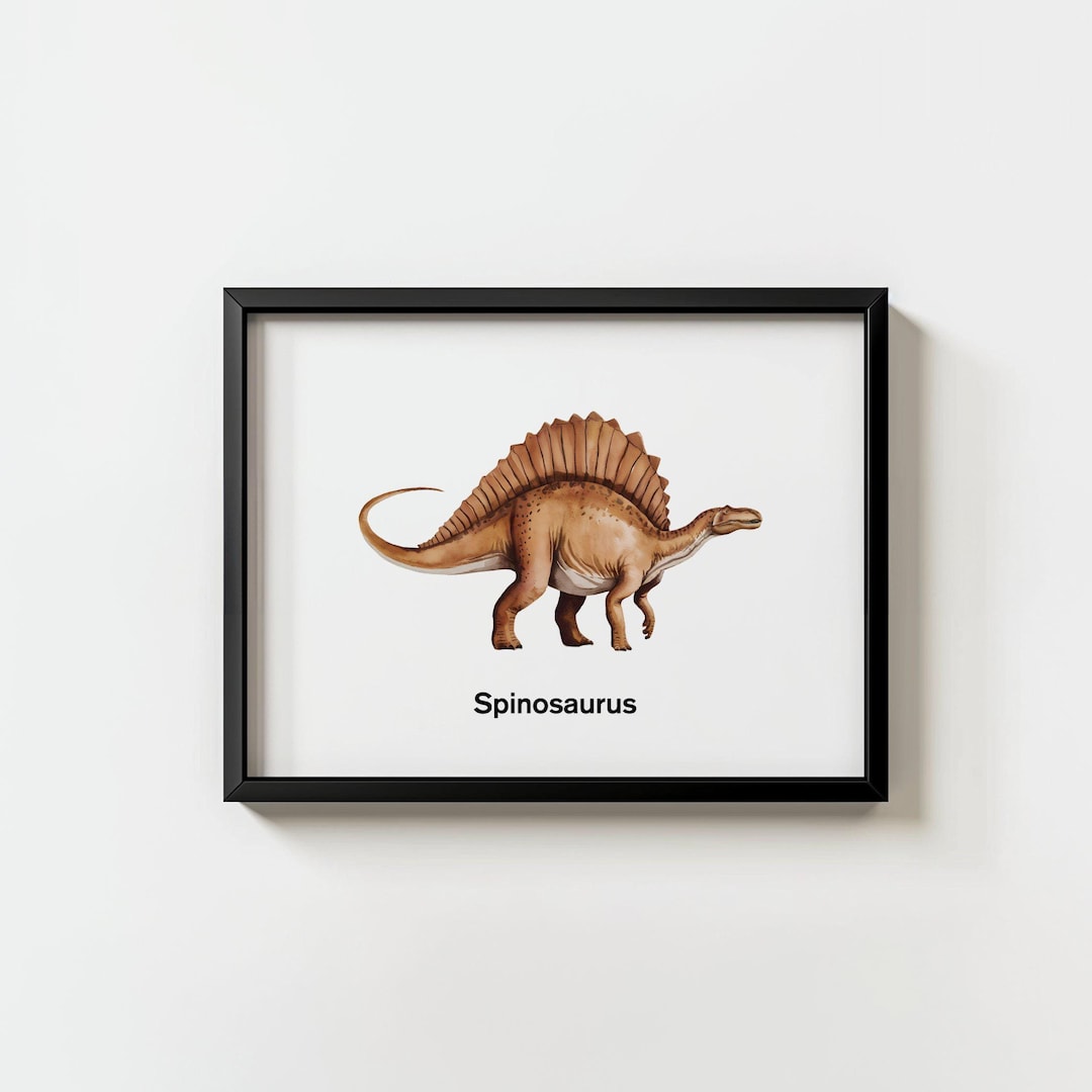 Spinosaurus Poster, Spinosaurus Watercolor Illustration, Dinosaurs ...