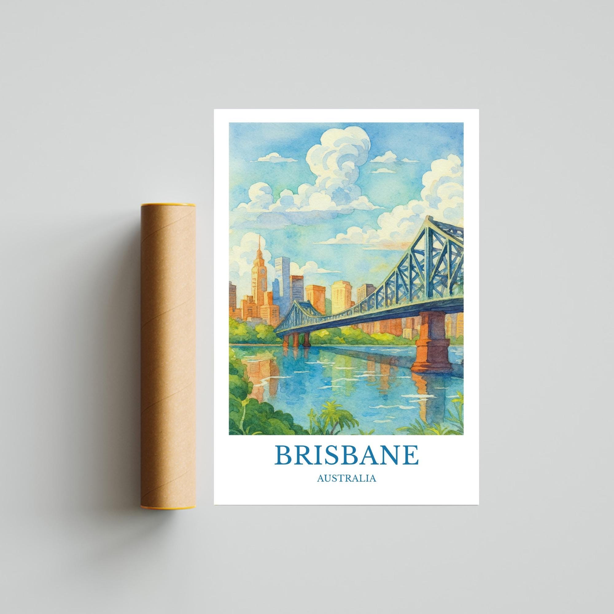 Brisbane Poster - Etsy