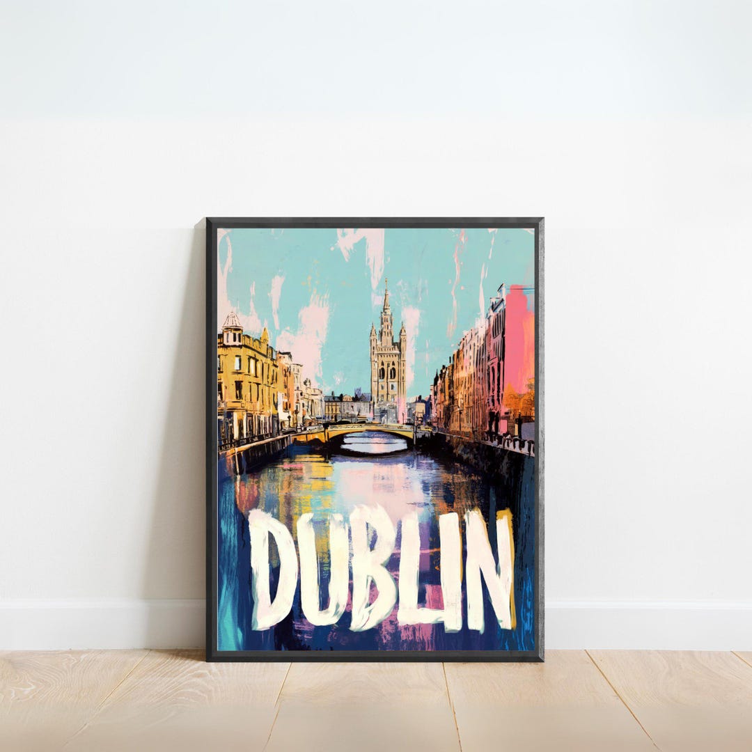 Dublin Poster - Abstract Travel Art Print, Modern Wall Decor, Bold ...