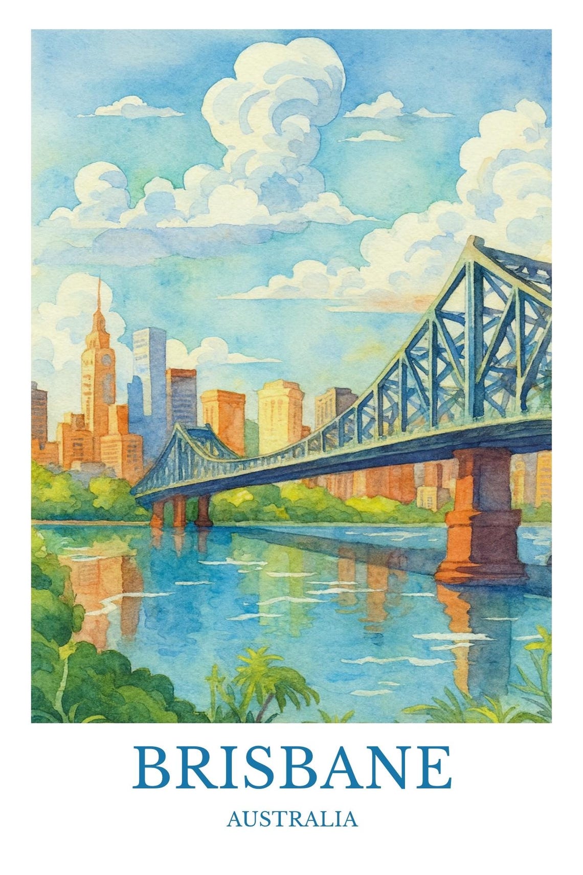 Brisbane Poster - Etsy