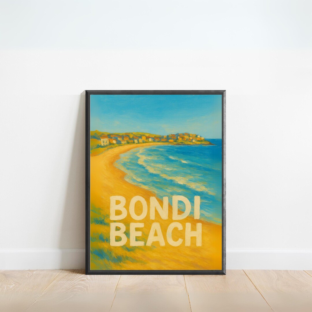 Bondi Beach Poster – Australia Coastal Wall Art Print, Sydney Beach ...