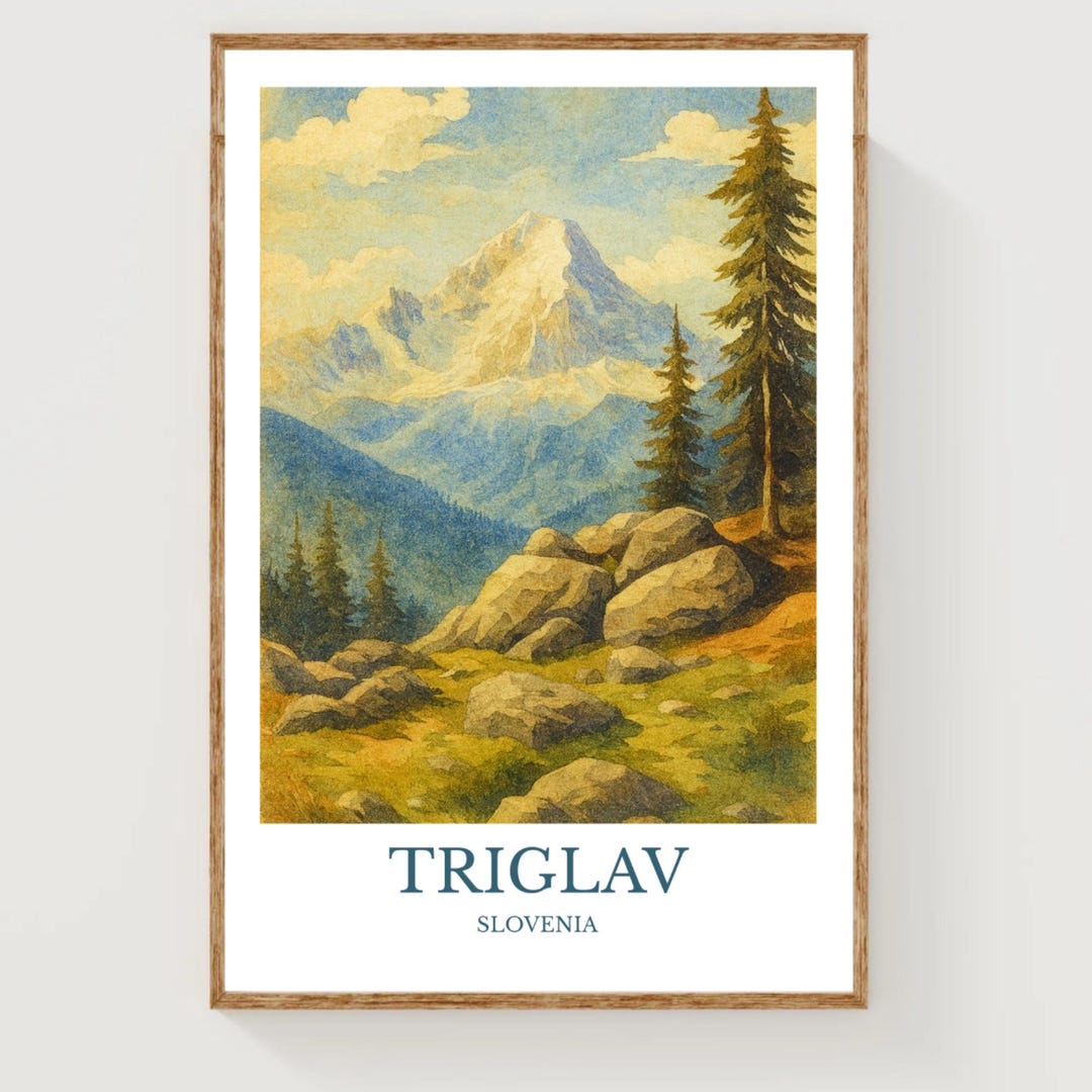 Triglav, Watercolor Design Poster, Slovenia Print, Triglav Wall Art - Etsy