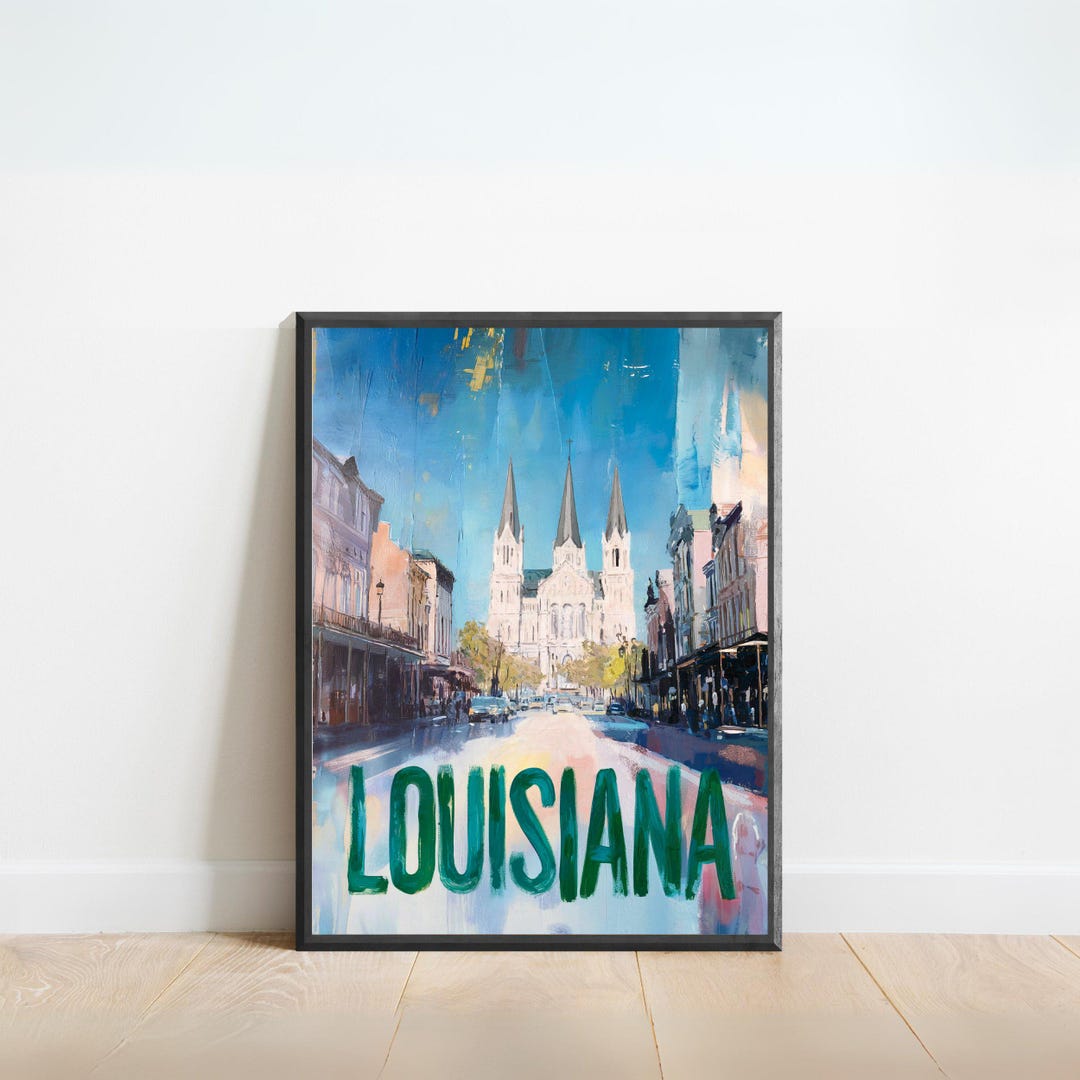 Louisiana Poster - Abstract Travel Art Print, Modern Wall Decor, Bold ...