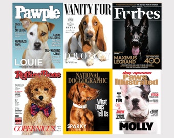 Personalized Dog Prints Magazine Covers Pet Portraits - Etsy