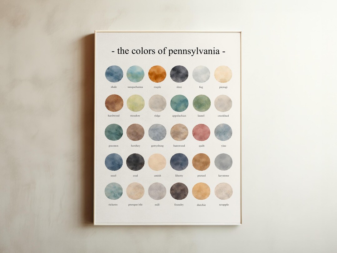 The Colors of Pennsylvania - Watercolor Print - Etsy