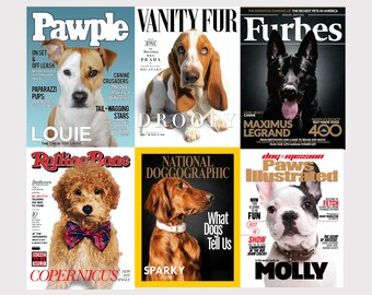 Personalized Dog Prints Magazine Covers Pet Portraits - Etsy