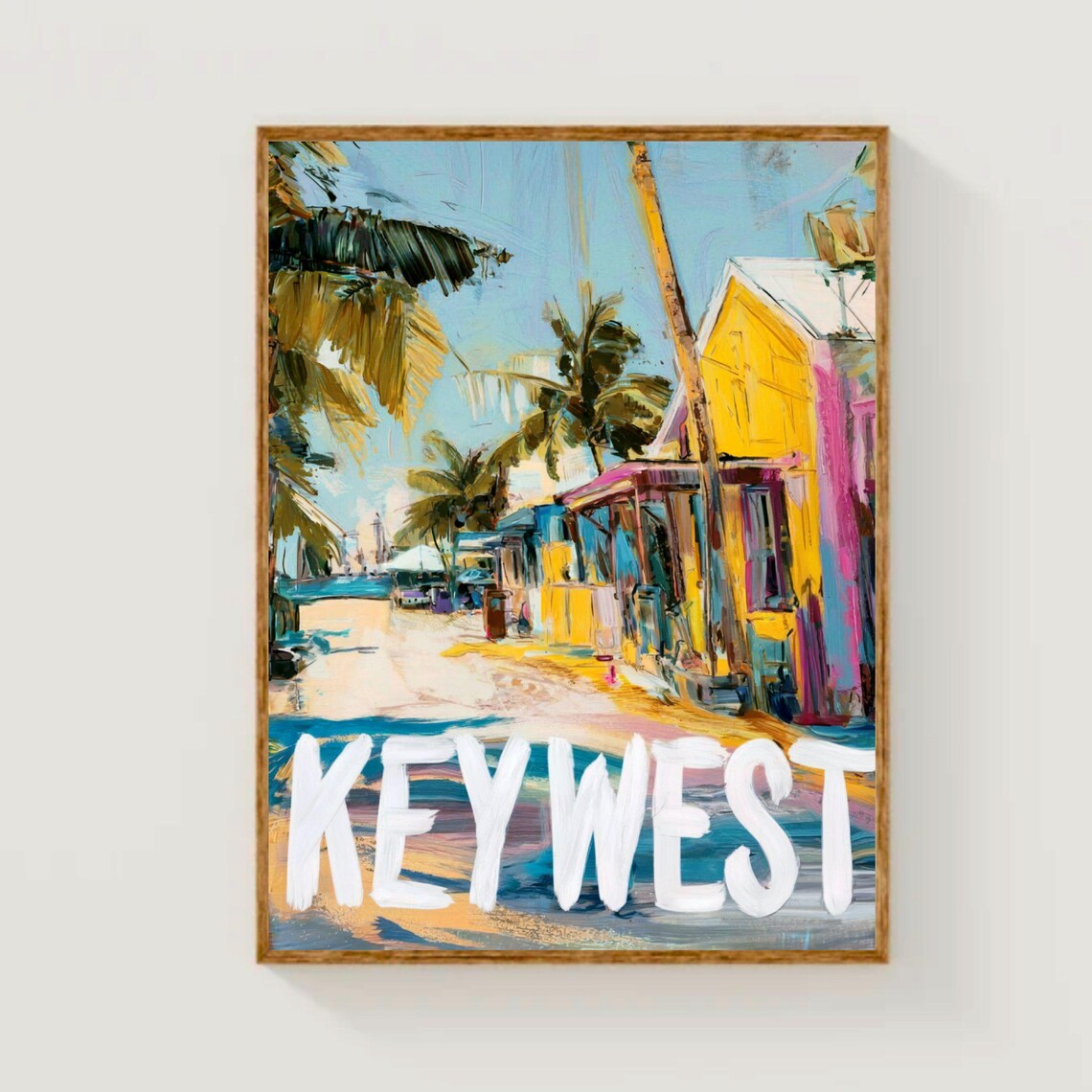 Key West Poster - Abstract Travel Art Print, Modern Wall Decor, Bold ...