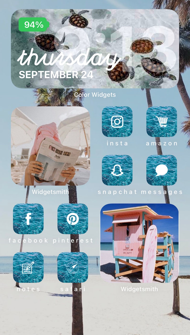 Ios14 Beach Bum Aesthetic Bundle- 36 App Icons + Instructions ...