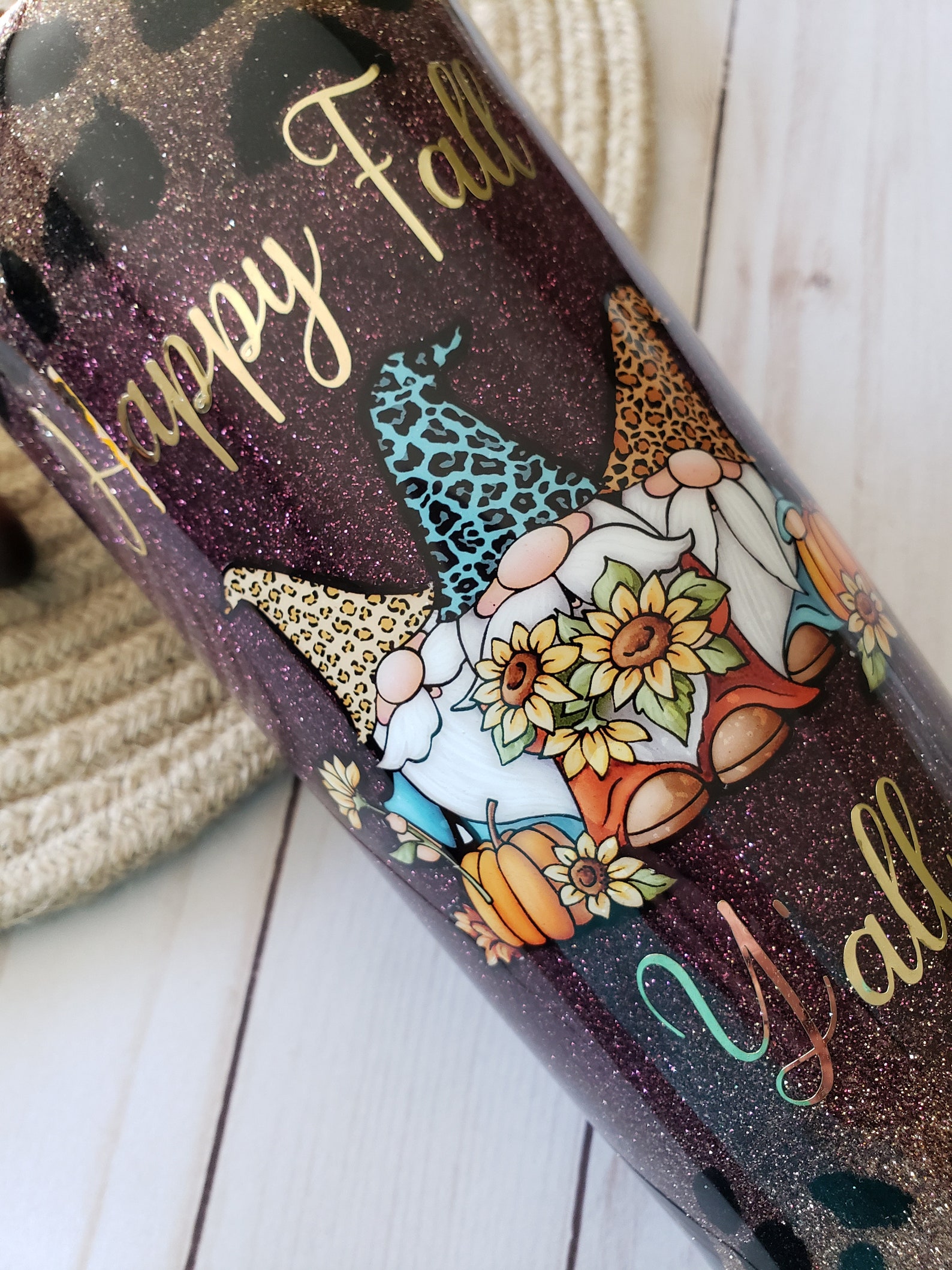 Happy Fall Y'all Cute Fall Gnomes With Leopard Print - Etsy