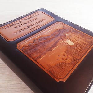 Custom Leather Photo Album / Personalized Handmade Photo Album / Carved ...