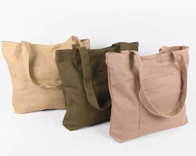 Slouchy Totes, 4 Pockets Outside, 1 Zipper Pocket Inside. 2 Sizes, 2 ...