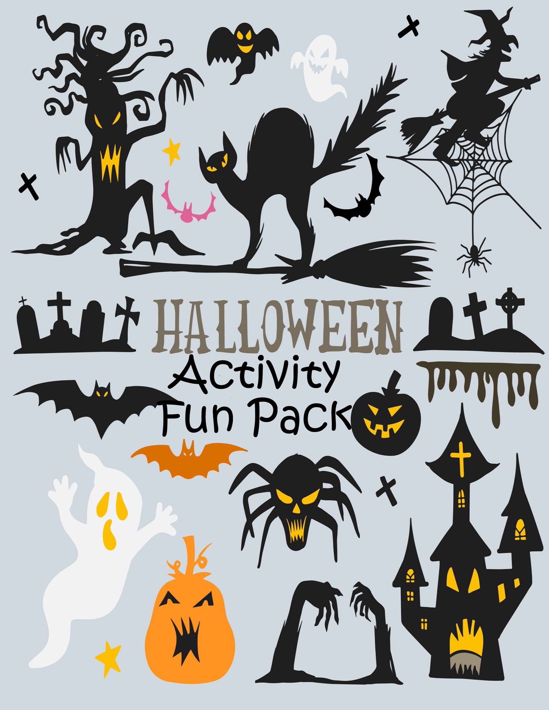 Digital Halloween Fun Activities Pack Instant Download - 30 Assorted ...