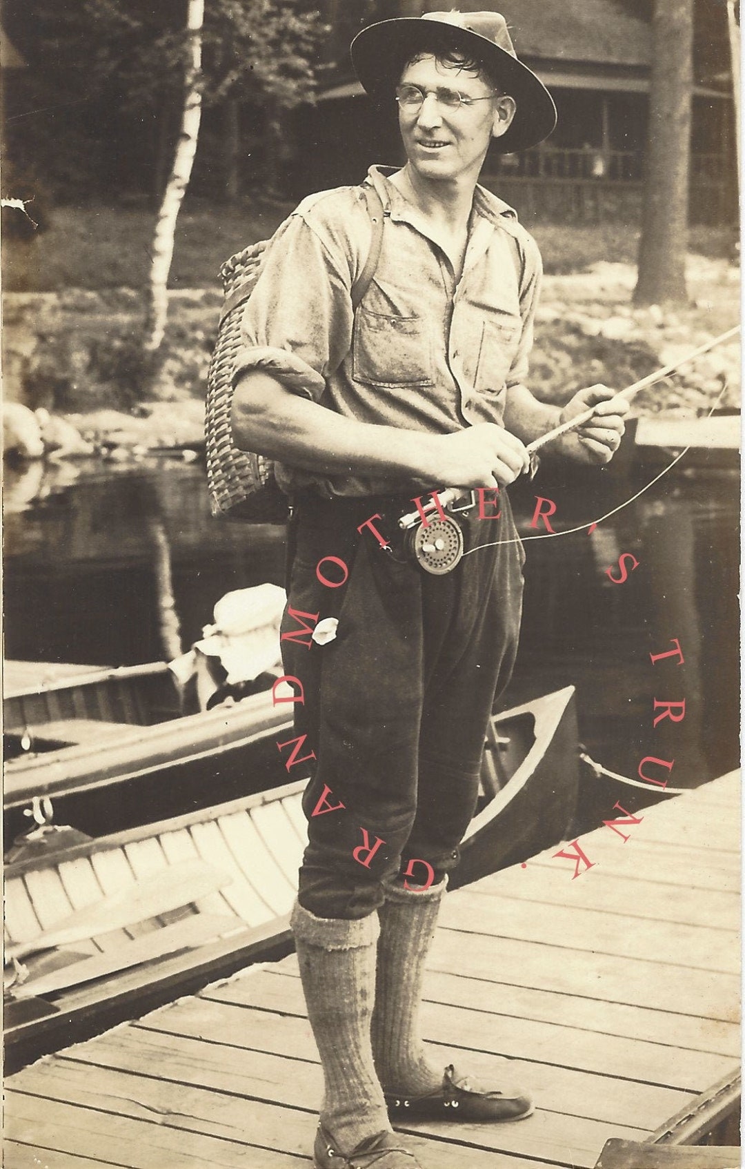 Digital Fisherman Photo [instant Download] Vintage Real Photo Postcard ...
