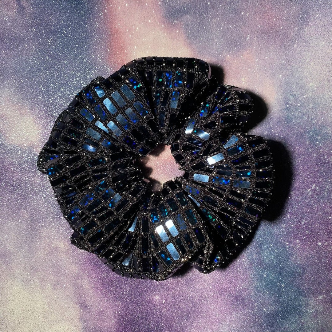 Midnight Sky Holo Metallic Hair Scrunchie Festival Accessories Hair ...