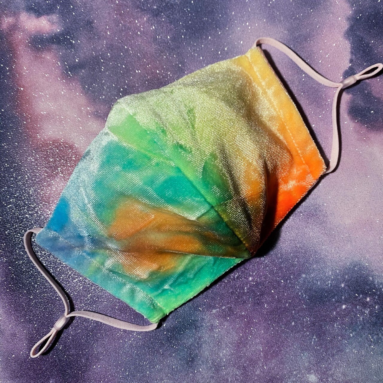 Neon Tie Dye Velvet Face Mask Tie Dye Face Covering Neon Colours Velvet ...