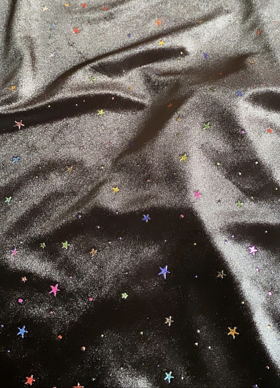 Cosmic Stars Black Velvet Scrunchie / Velvet Hair Scrunchie ...