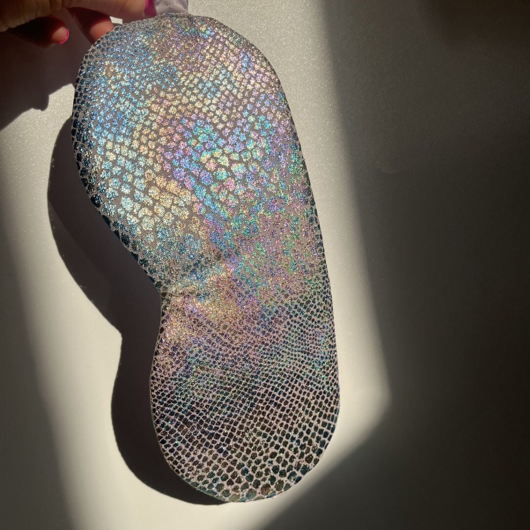 Iridescent Metallic Snake 100% Silk Eye Mask Mermaid Holographic ...