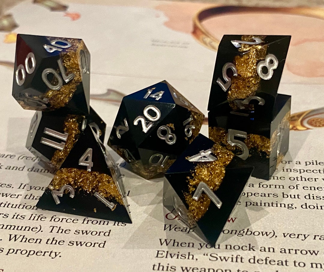 Alchemy NEW Glittering Layered Sharp Edge Dice Set Full 7 Piece ...