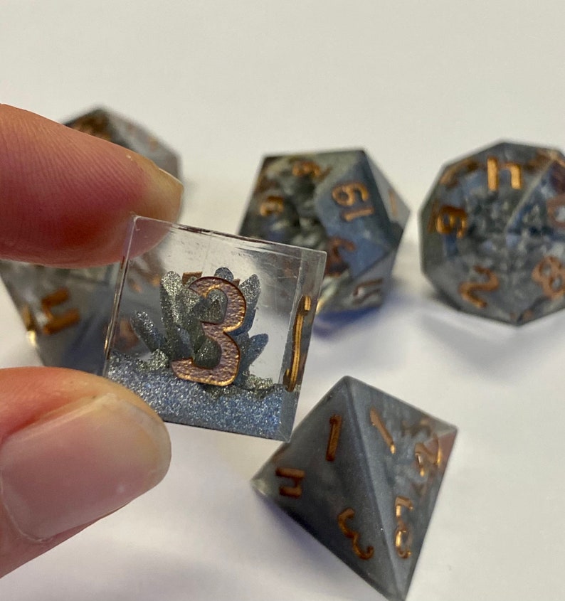 Arcane Focus 7 Piece Sharp Edge Dice Set Shimmering - Etsy