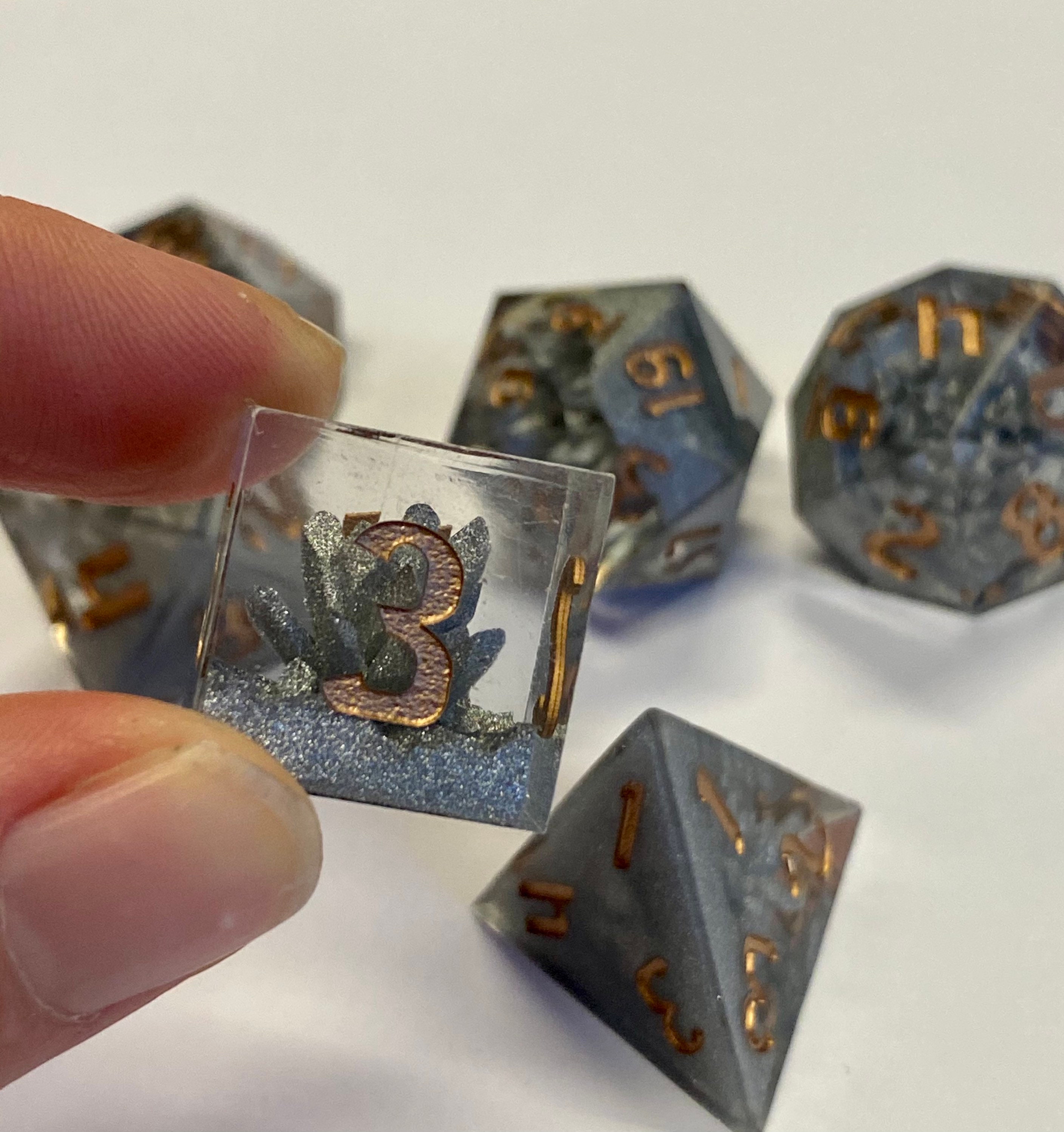 Arcane Focus 7 Piece Sharp Edge Dice Set Shimmering - Etsy