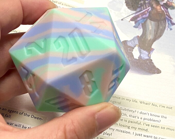 Resilient Sphere Fae Magic NEW COLOR Pastel Striped Silicone Chonk D20s ...