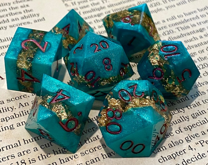 Alchemy II NEW Glittering Layered Sharp Edge Dice Set Full 7 Piece ...