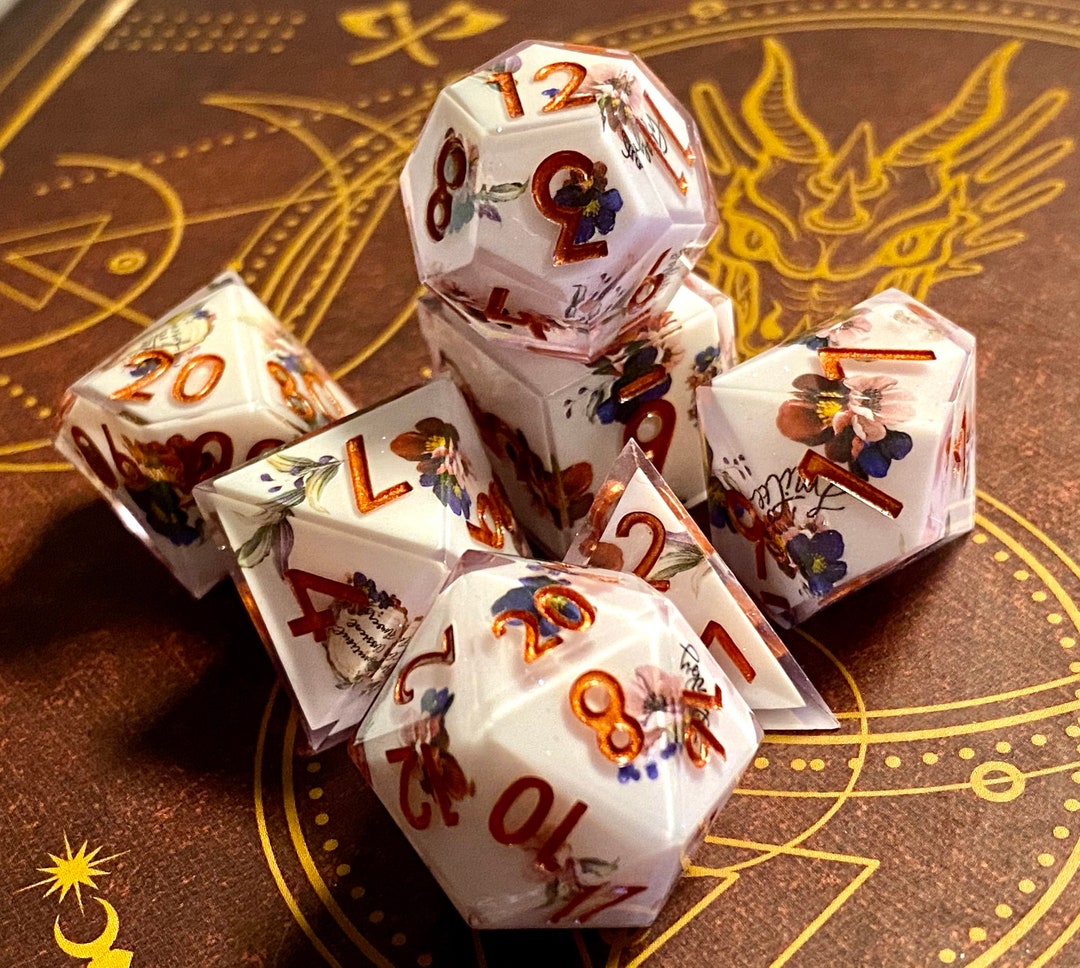 Regency Elegant Vintage Floral Dice Set-antique White With Flowers and ...