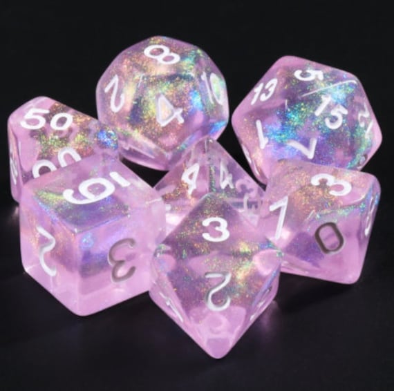 Dawn NEW Style Shimmering Pink Dice Set Full 7pc Set - Etsy