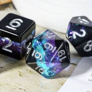 Arcane Eye Sparkling Layered Semi-translucent Dice Set Glitter Blue and ...