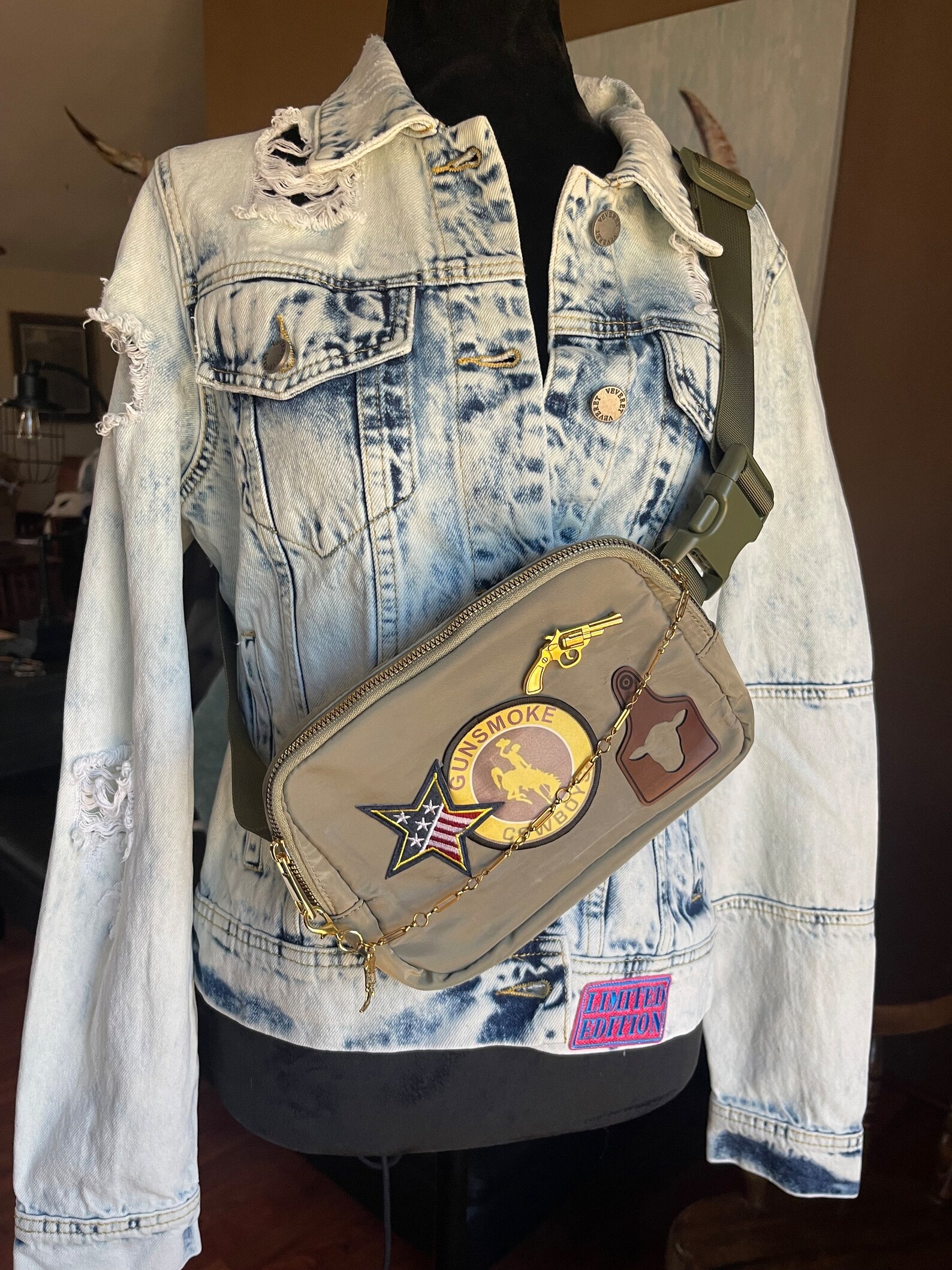 Gunsmoke Cowboy - Patch CROSSBODY / WAIST BAG. One-of-a-kind - Etsy