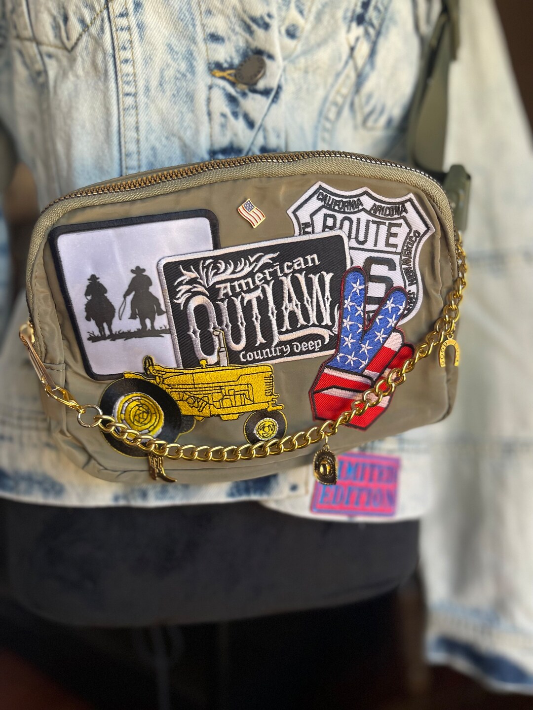 Outlaw Patch CROSSBODY / WAIST BAG. One-of-a-kind - Etsy