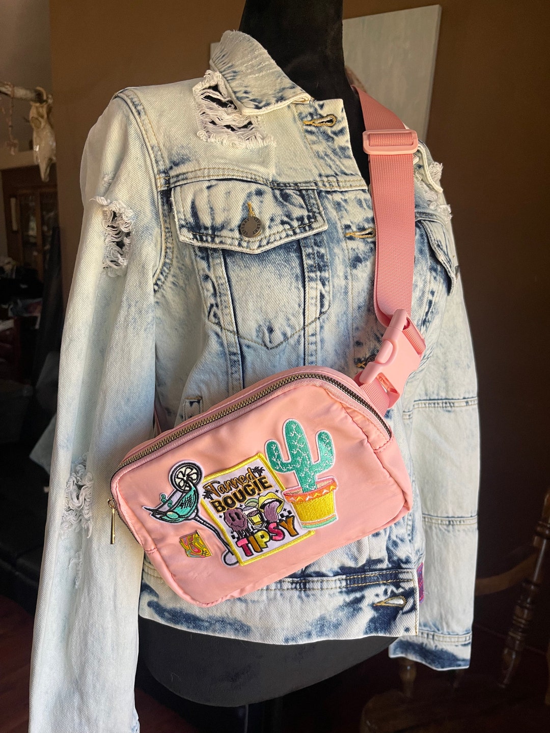 Tanned Bougie - Patch CROSSBODY / WAIST BAG. One-of-a-kind - Etsy