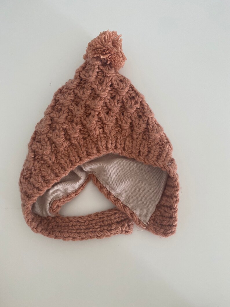 Hand-knitted Beanie Hat With Chin Strap. Fully Lined Inside. - Etsy