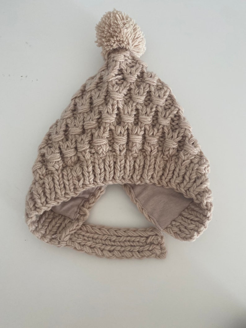 Hand-knitted Beanie Hat With Chin Strap. Fully Lined Inside. - Etsy