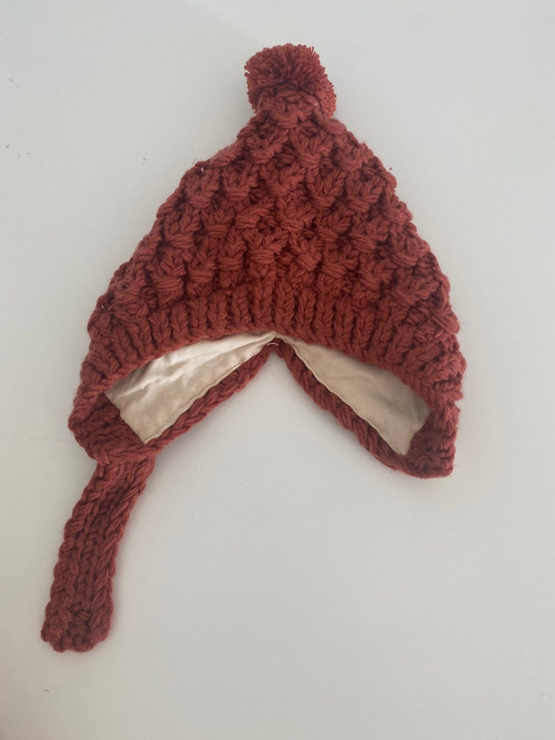 Hand-knitted Beanie Hat With Chin Strap. Fully Lined Inside. - Etsy