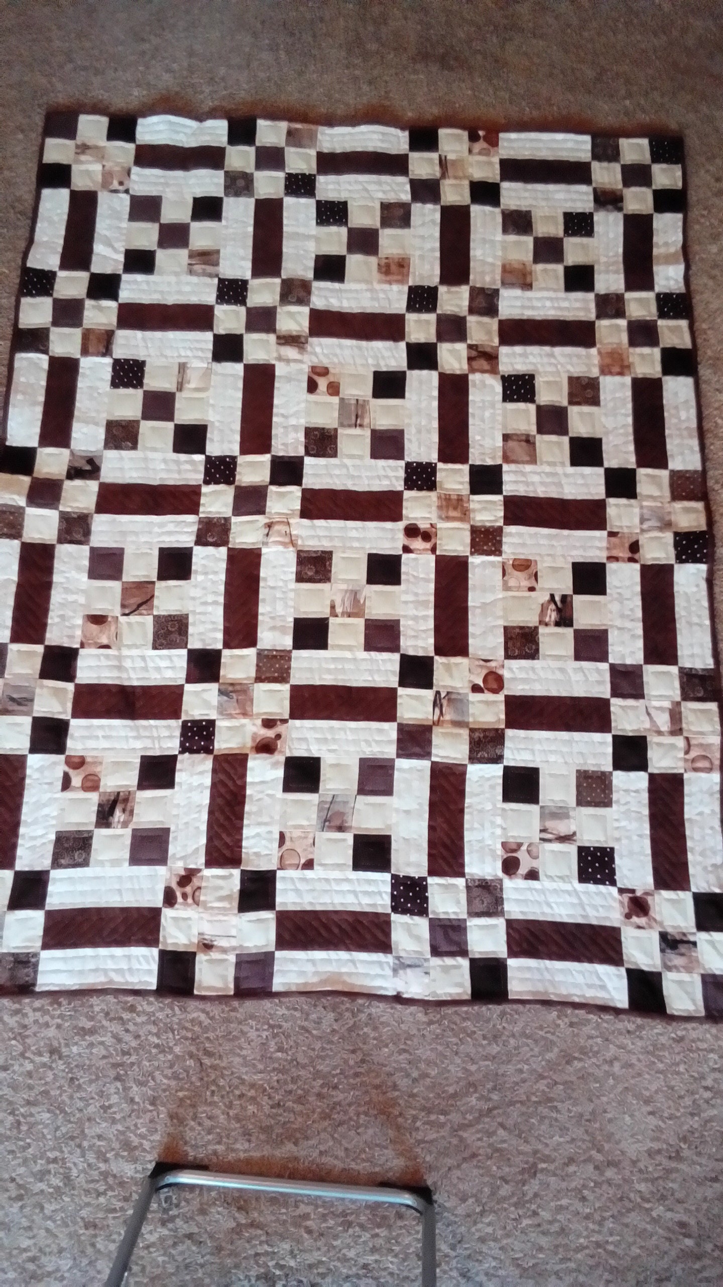 Chocolate Nine Patch Variation 50 X 66 - Etsy UK