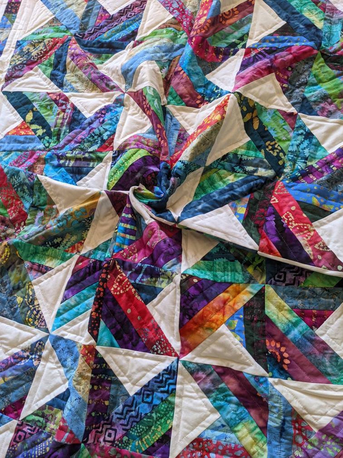 Dancing Pinwheels 55 X 70 Hand Quilted - Etsy