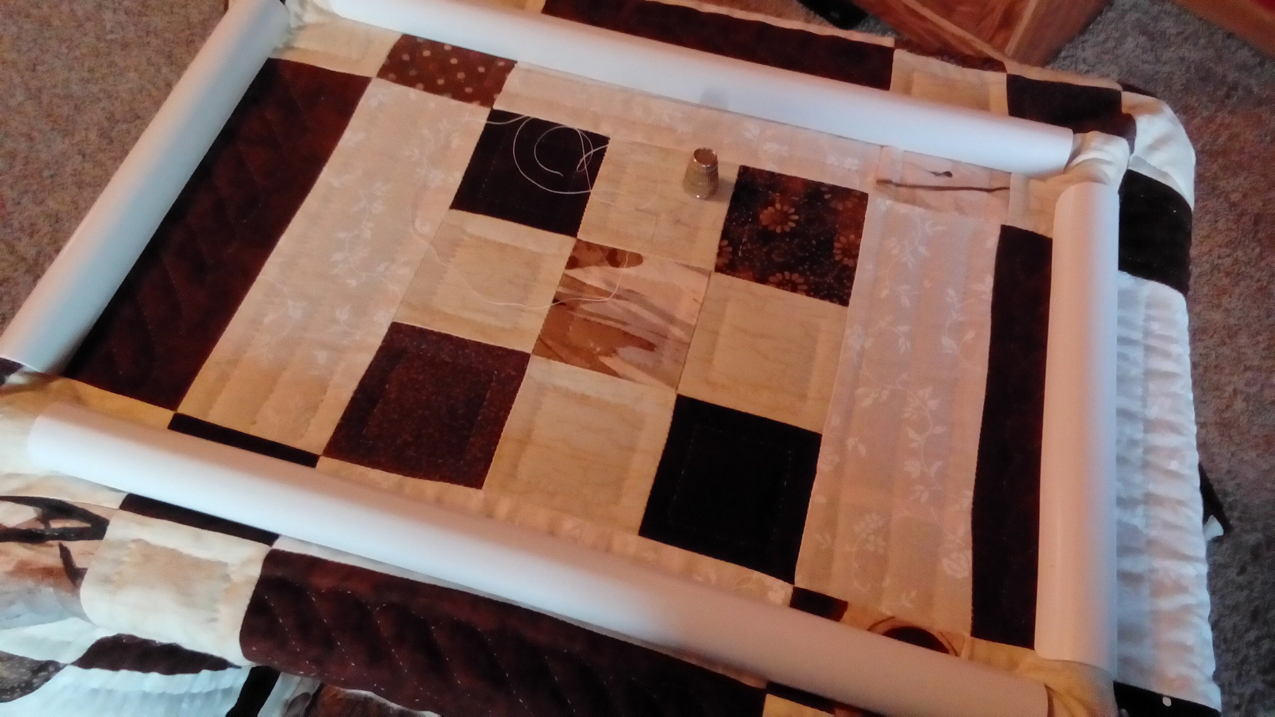 Chocolate Nine Patch Variation 50 X 66 - Etsy UK