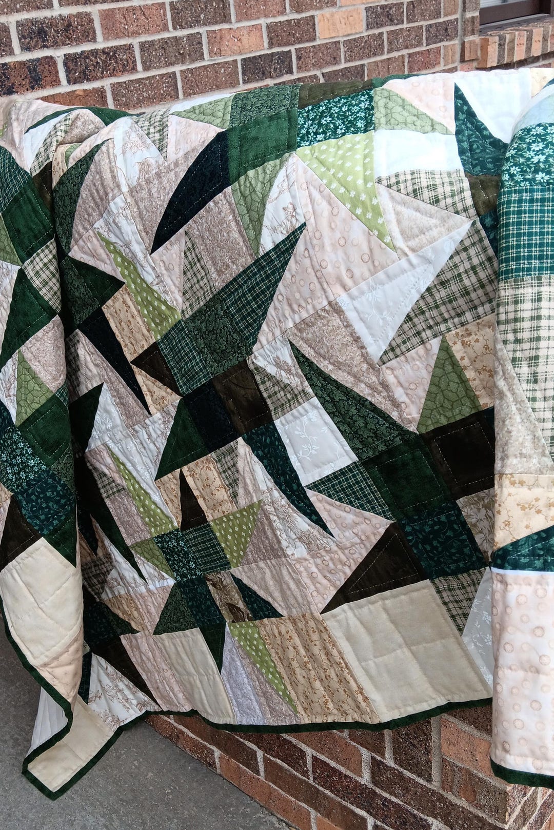 Bold Green Stars Throw Quilt 52" X 66" - Etsy