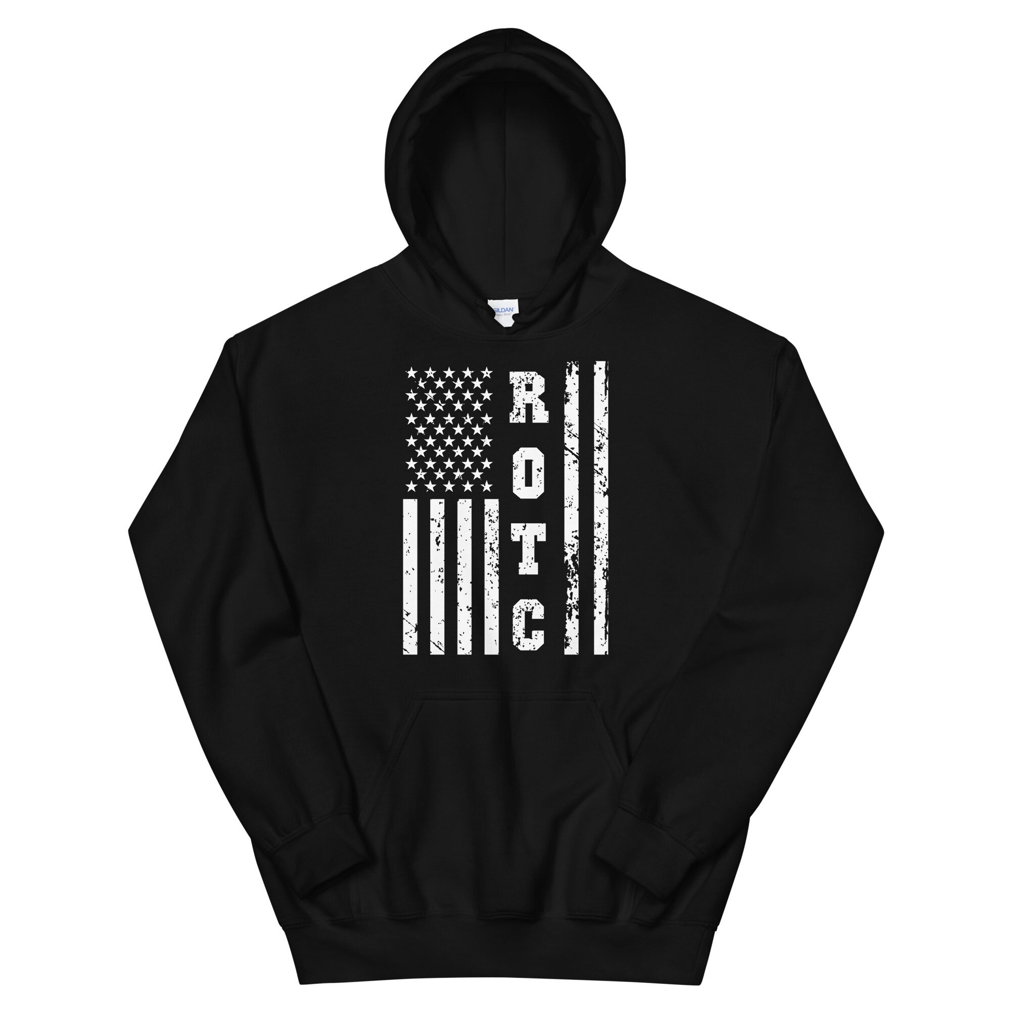 ROTC Hoodie With American Flag Design Patriotic ROTC Design USA Cadets ...