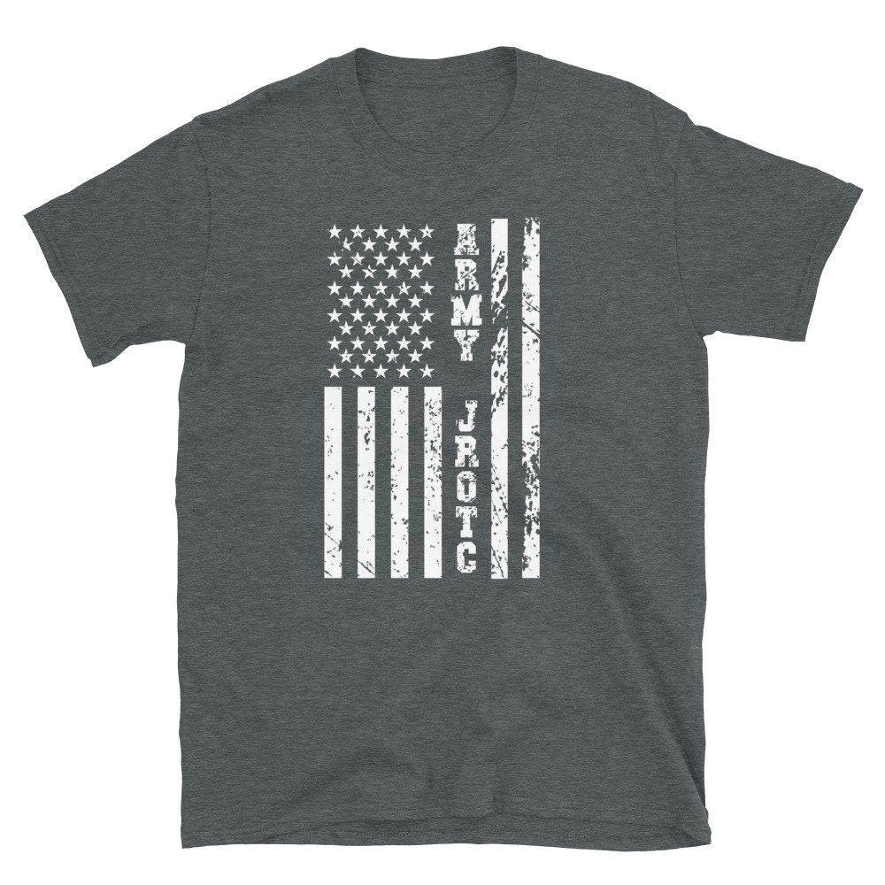 Army JROTC Short Sleeve T-shirt With American Flag Distressed Style USA ...
