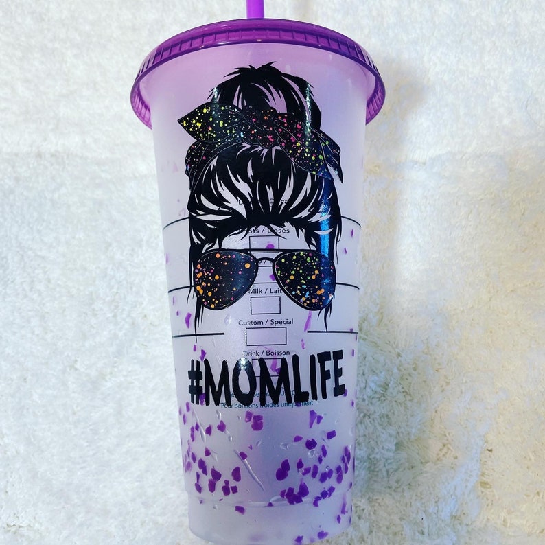 Mom Life Starbucks Confetti Cold Cup Personalized Cup Mom - Etsy