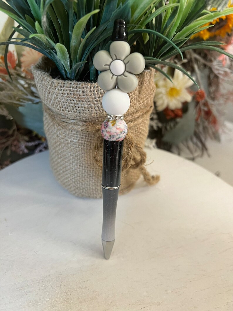 Flower Beaded Pen Flower Pen Flower Flower Lover Pen - Etsy