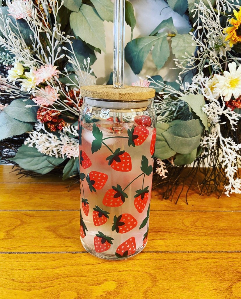 Strawberry Libbey Cup Strawberry Cup Strawberry Coffee Cup - Etsy